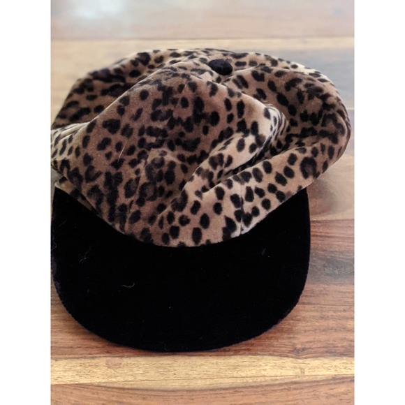 No brand | Accessories | Womens Vintage Cheetah Print Velvet Newsboy ...